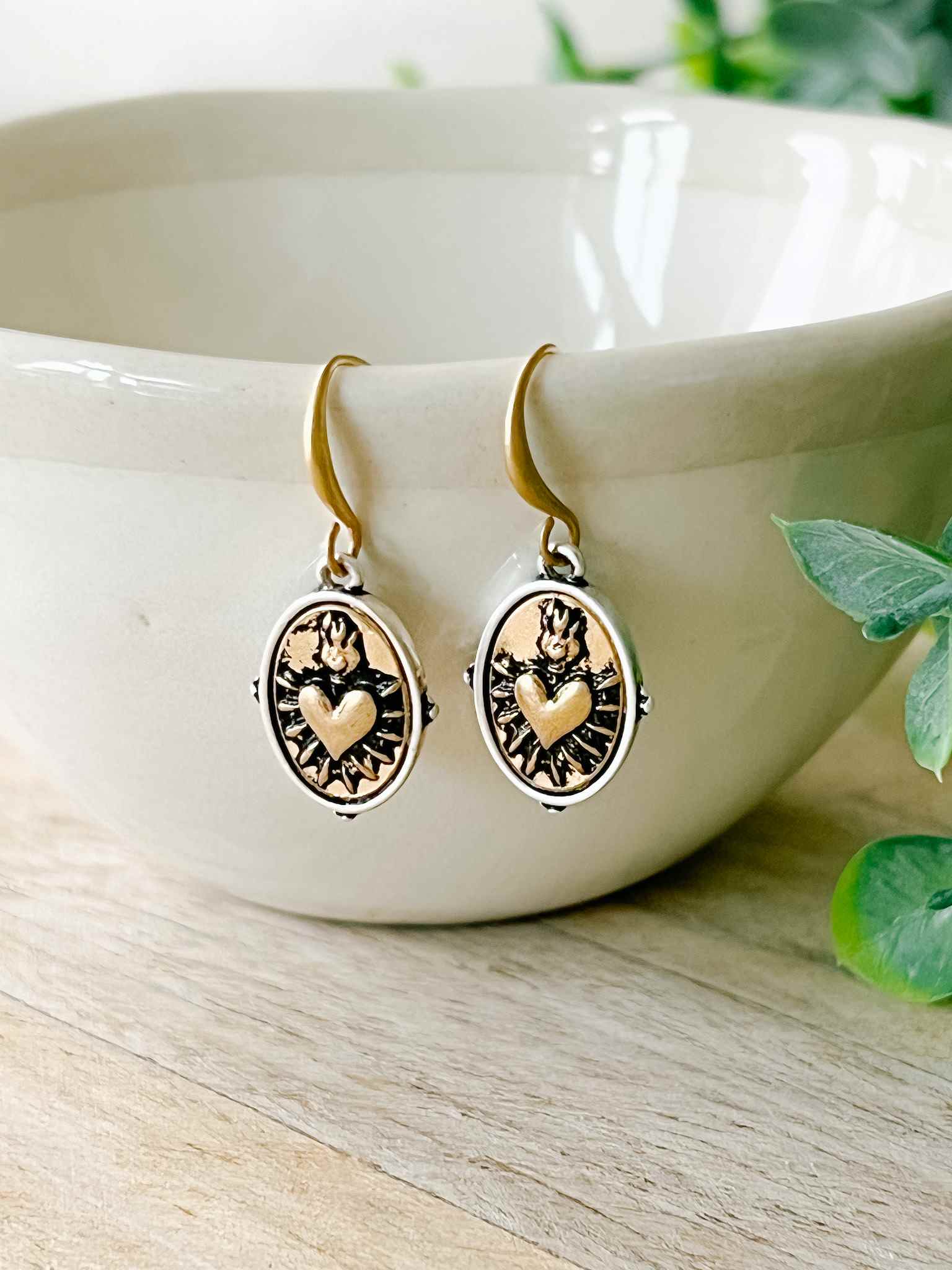 Sacred heart earrings store