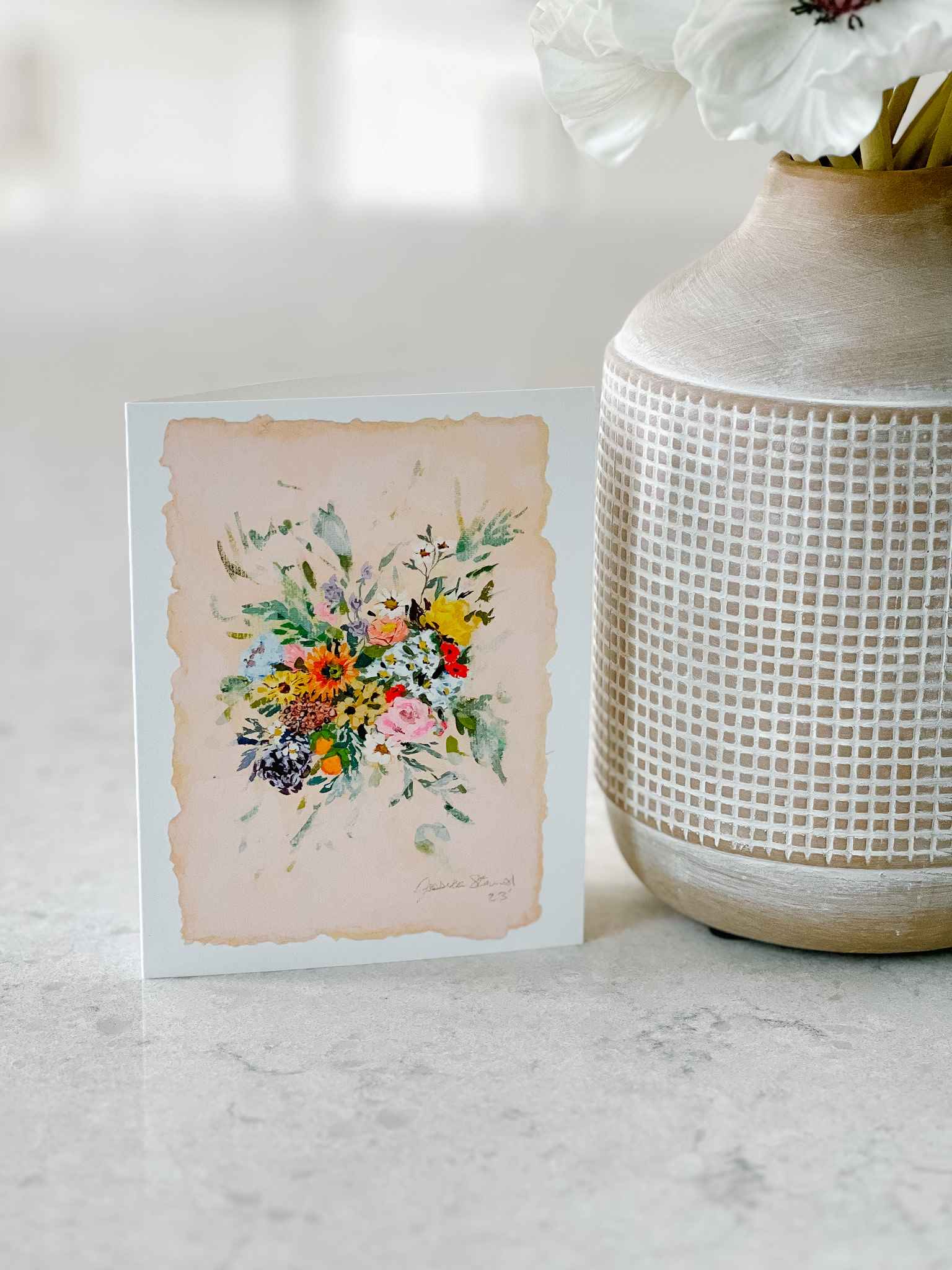 Pink Flower Bouquet - Greeting Card – House of Joppa